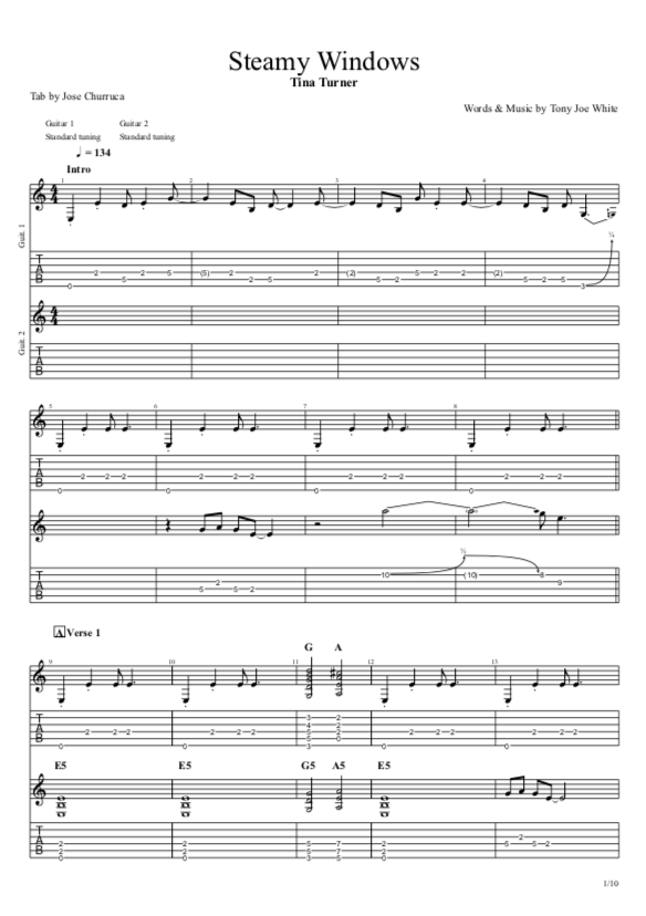 ChurrucaGuitar | Steamy Windows – Tina Turner