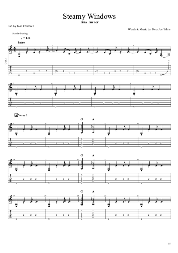 ChurrucaGuitar | Steamy Windows – Tina Turner